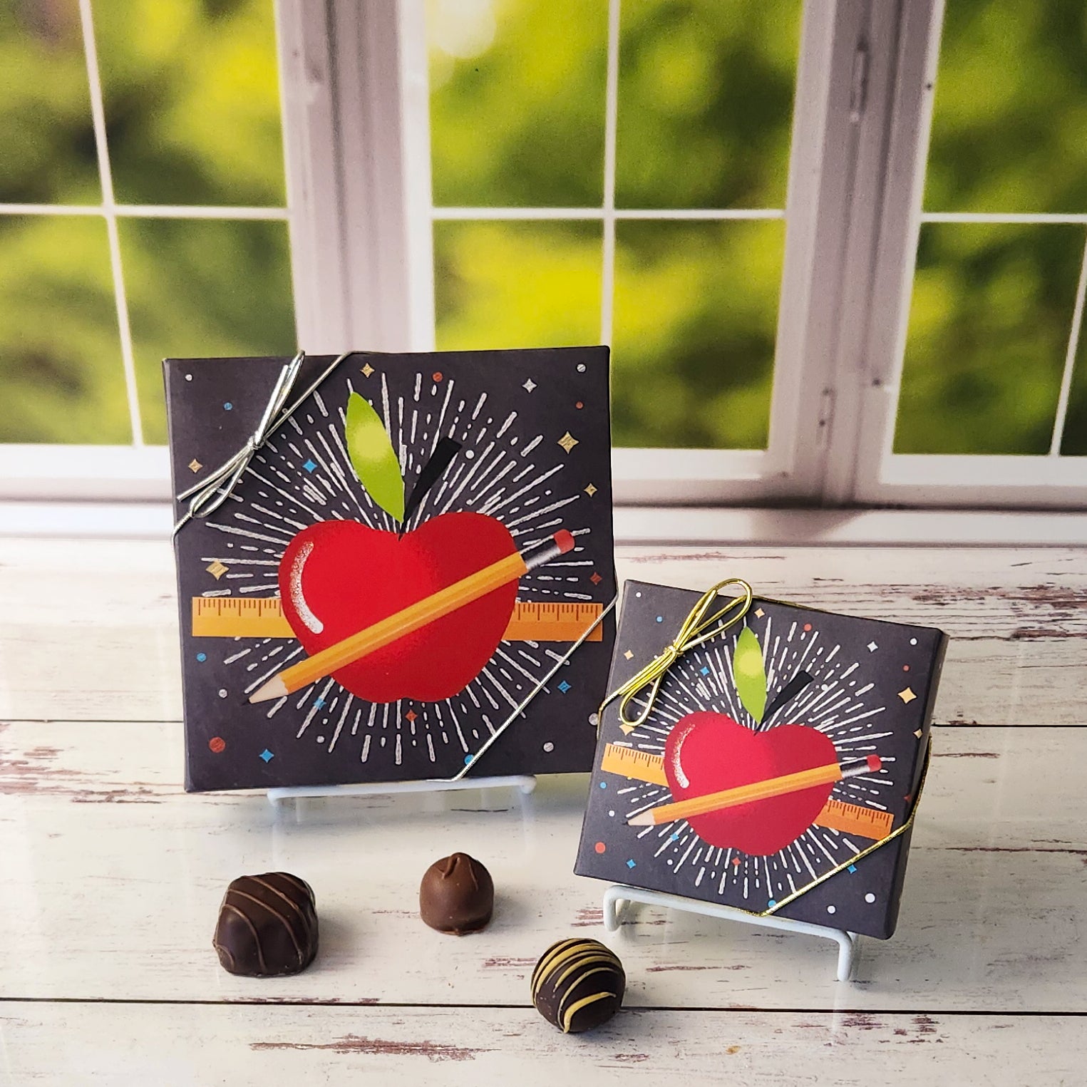 Apple & Ruler Teacher Gift Box – Stage Stop Candy