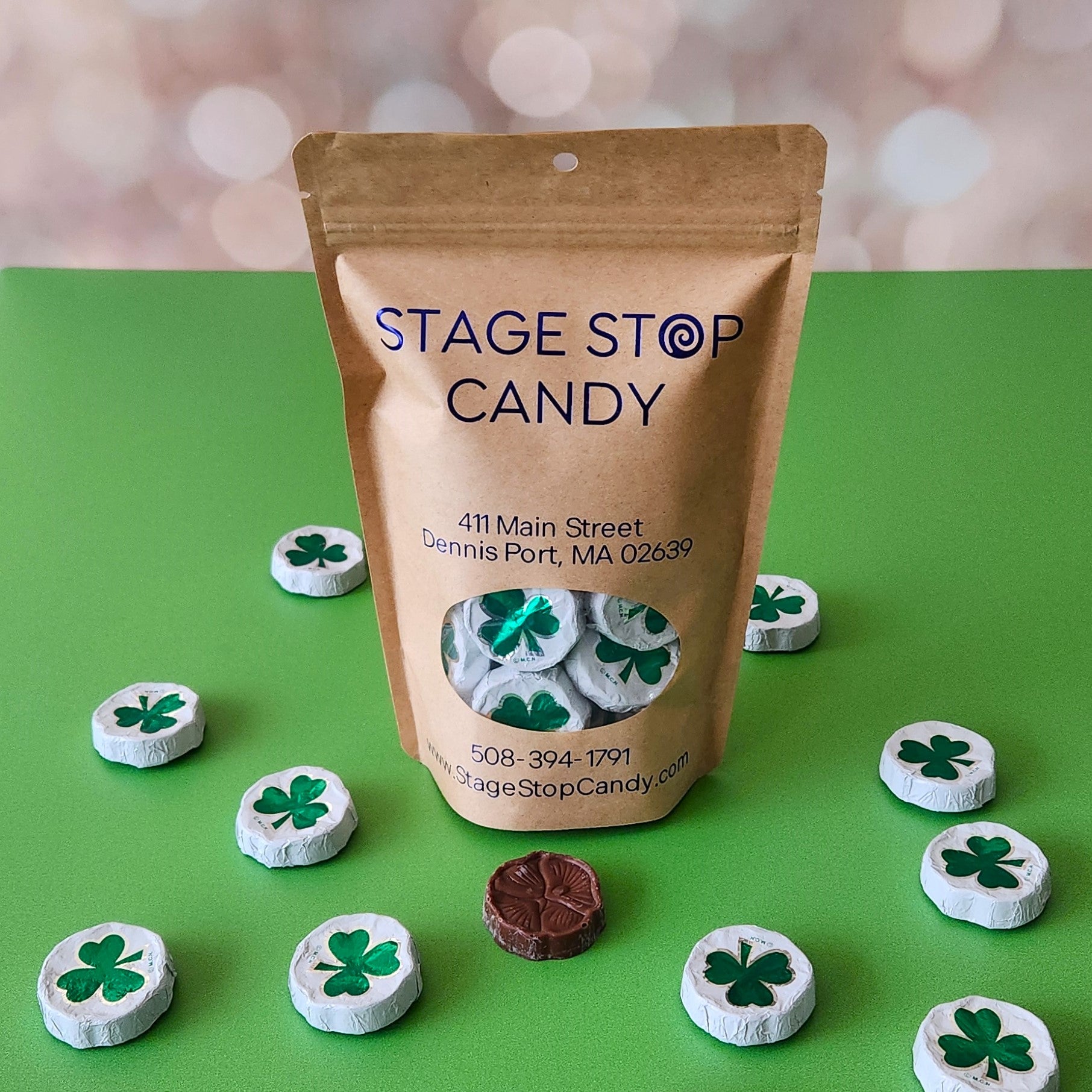 Foiled Chocolate Shamrocks – Stage Stop Candy